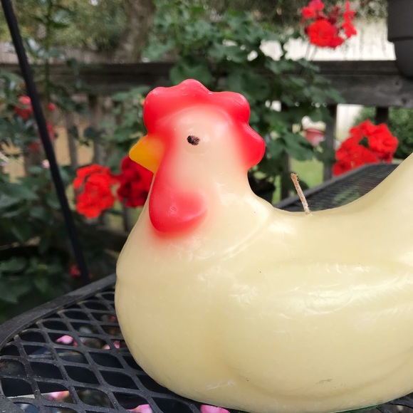 Vintage | Accents | Vintage Wax Figural Chicken Candle Farmhouse ...